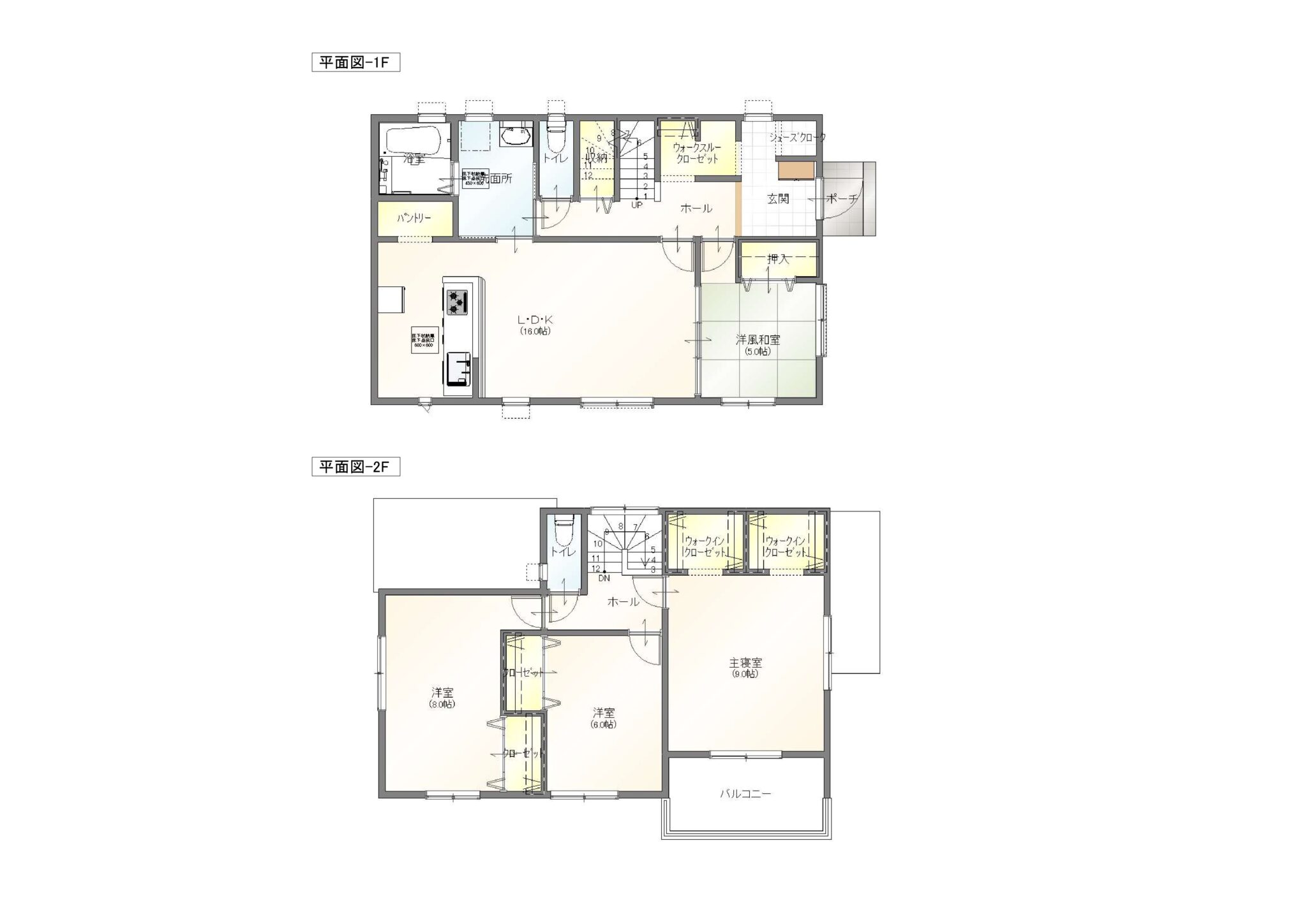 間取り・家づくりのシミュレーション|2階建て 4LDK+WTC+SIC+WIC+ﾊﾟﾝﾄﾘｰ 間口:東西向き 6,370mm | 関西 1670万円 | 注文住宅・家を建てるなら一建設株式会社